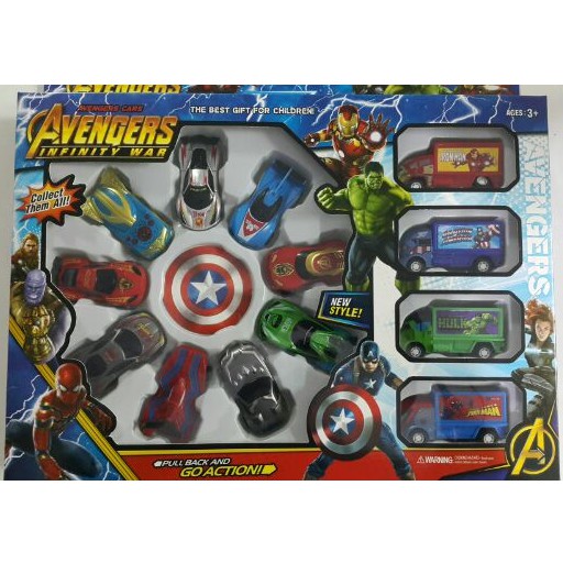 รถ Avengers Pull Back Cars Pack of 13 คัน | Shopee Thailand