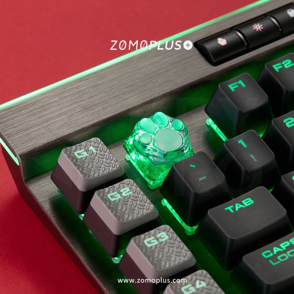 [ZM3] คีย์แคป ZOMOPLUS อุ้งเท้าแมว ไฟลอด สีเขียว เกล็ดหิมะ ZOMO Artisan ...