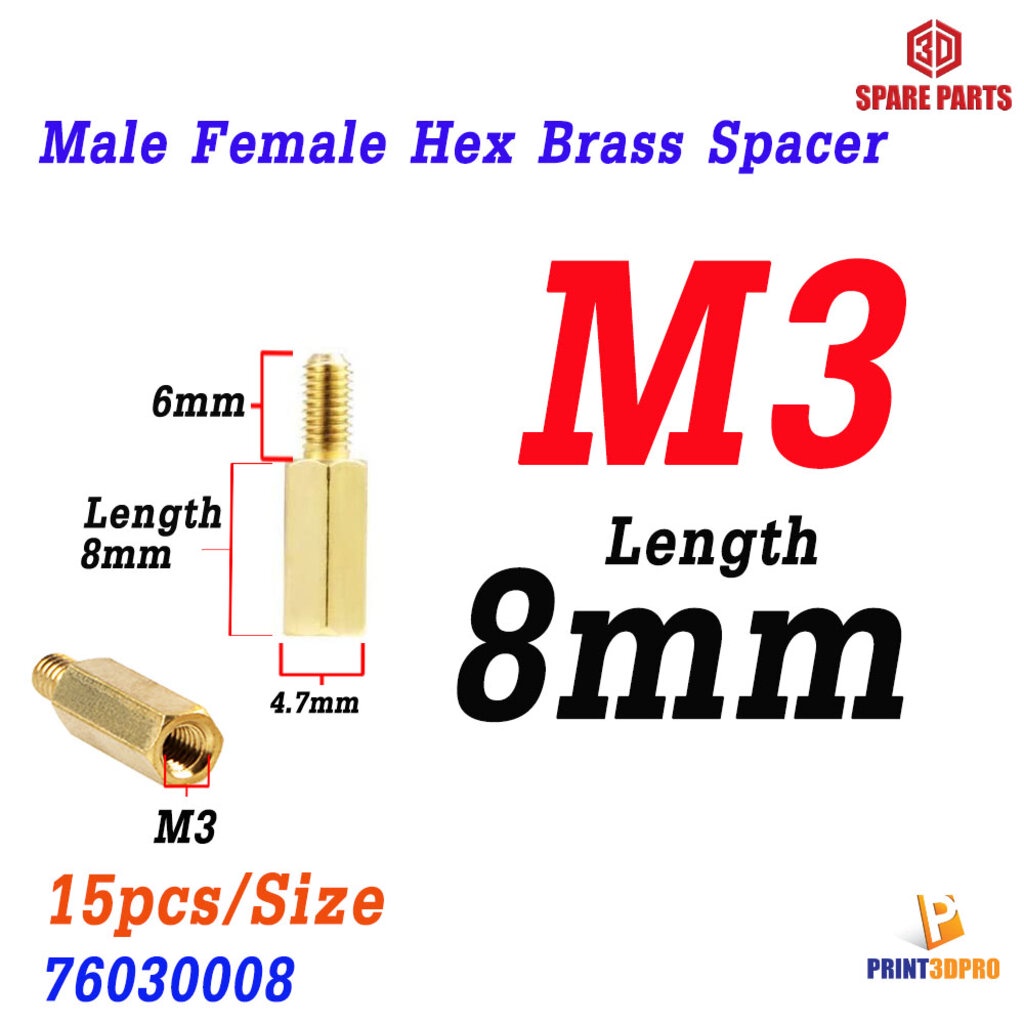 M3 Screw Nut Hex Brass Male Female Standoff Board Pillar Hexagon Thread ...