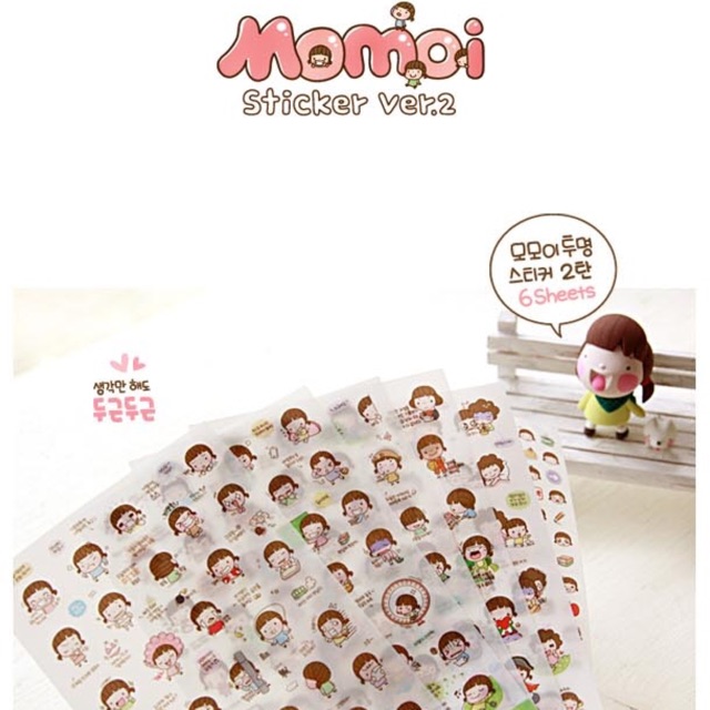 S007# MOMOI Sticker Ver.2 set 6 แผ่น | Shopee Thailand