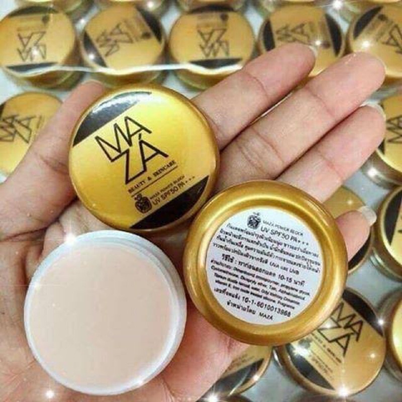 MAZA Sunscreen Spf50+++🤟🏼กันแดดมาซ่า 1 กระปุก #แท้พร้อมส่ง🇹🇭🇹🇭 | Shopee Thailand