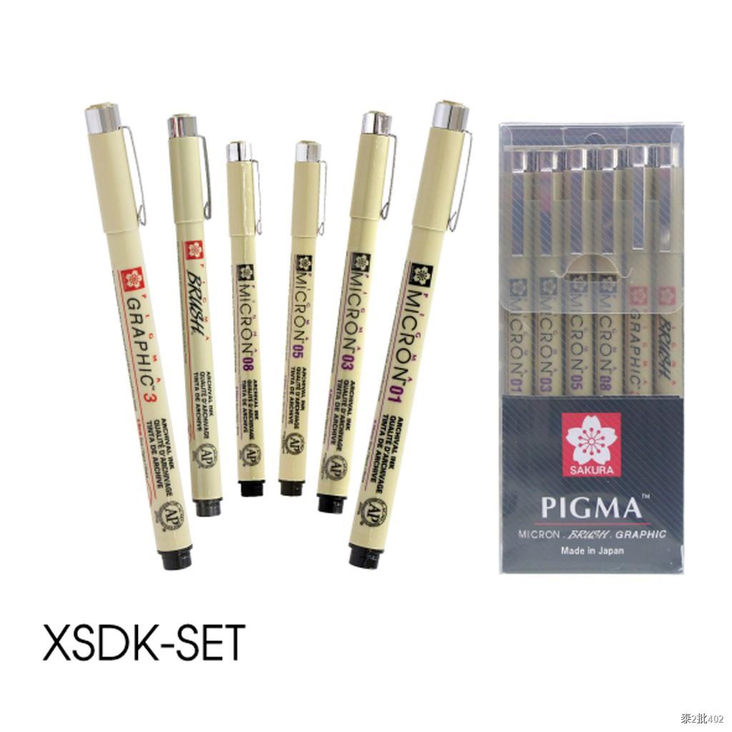 (SET 6 ด้าม) ปากกาตัดเส้น PIGMA Sakura พิกม่า ซากุระ เซต 6 ด้าม เซตมังงะ | Shopee Thailand