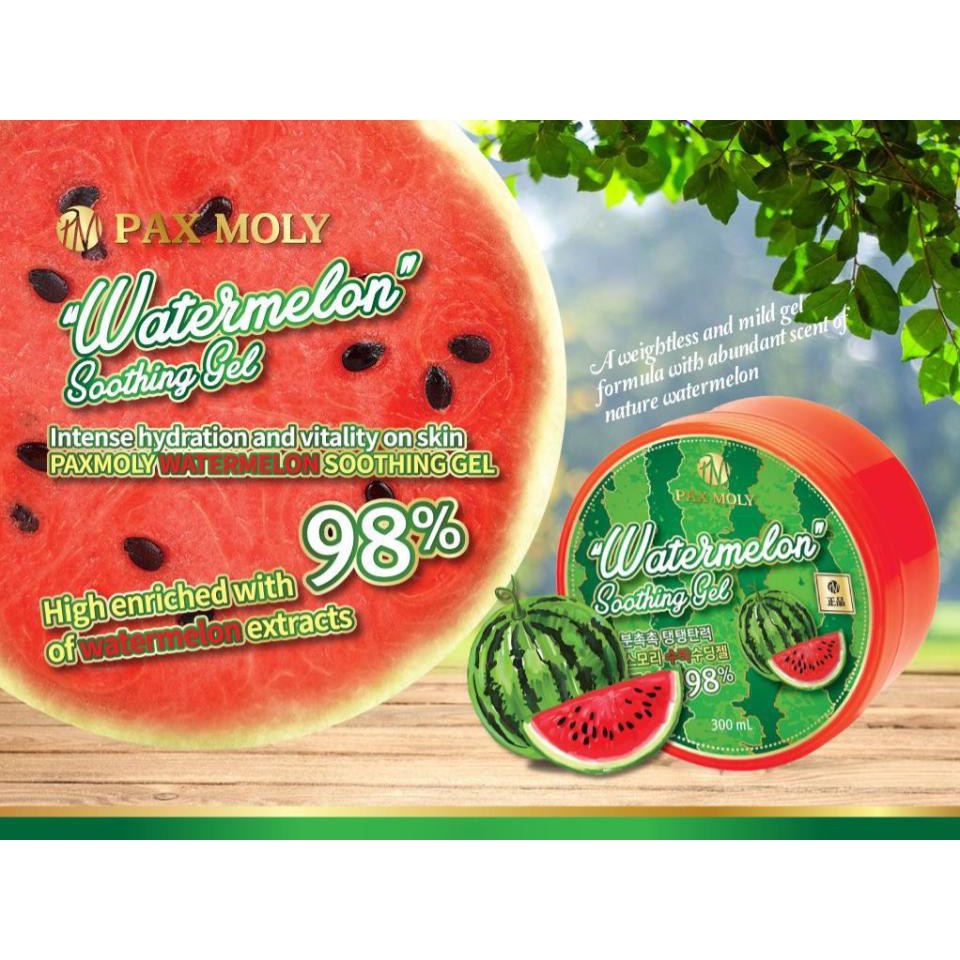 Pax moly watermelon soothing gel เจลน้ำแตงโม 300 ml. | Shopee Thailand