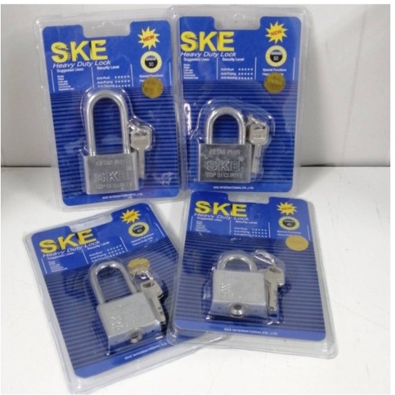 AT.Topmall แม่กุญแจ พร้อมลูกกุญแจ สีเงิน / สีทอง และอื่นๆ หลากสี ระบบล๊อคลูกปืน 2 ข้าง ขนาด 30 / ...