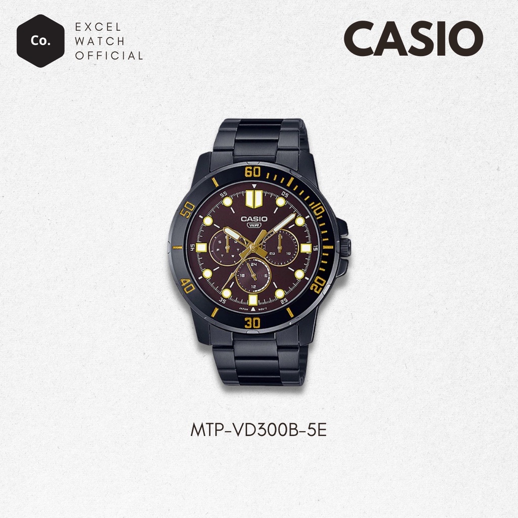 [ Excel Watch ] นาฬิกาข้อมือ CASIO รุ่น MTP-VD300B-1E/5E analog สายสเตน ...