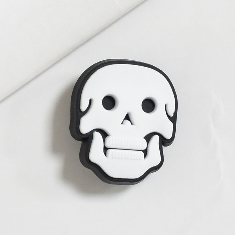 การ์ตูน Skull Body Jibits Charms Skeleton Jibbits สําหรับ Crockcs Pins ...