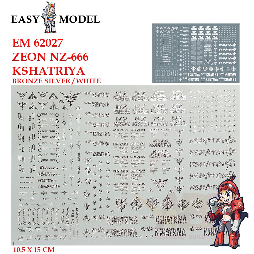 คอลน้ำ Water Decal EHG 62027 ZEON NZ-666 KSHATRIYA [BRONZE SILVER] HG ...