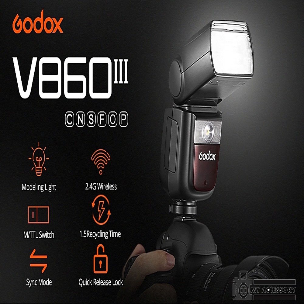 FLASH GODOX KIT V860III แฟลชกล้อง Speedlite E-TTL HSS Flash Light ...