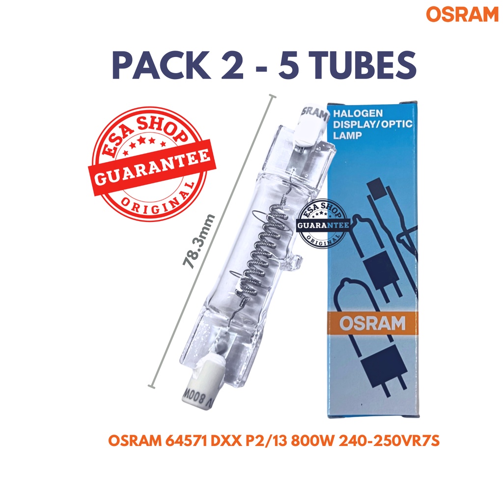 หลอดไฟแพ็ค2-5หลอดOSRAM 64571 DXX 800W. 240-250V. R7s | Shopee Thailand