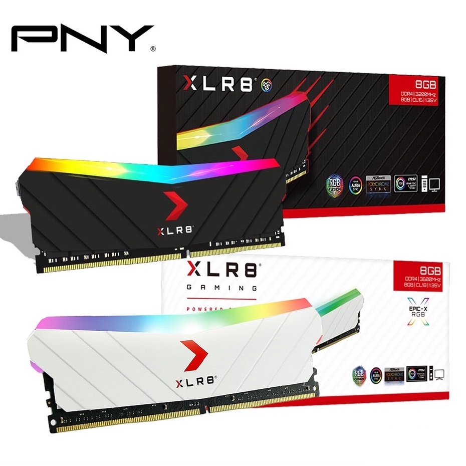⚡️RAM PNY ใหม่!!⚡️16GB (8GBx2) 3200MHz DDR4 RAM PC (แรมพีซี) PNY XLR8 ...