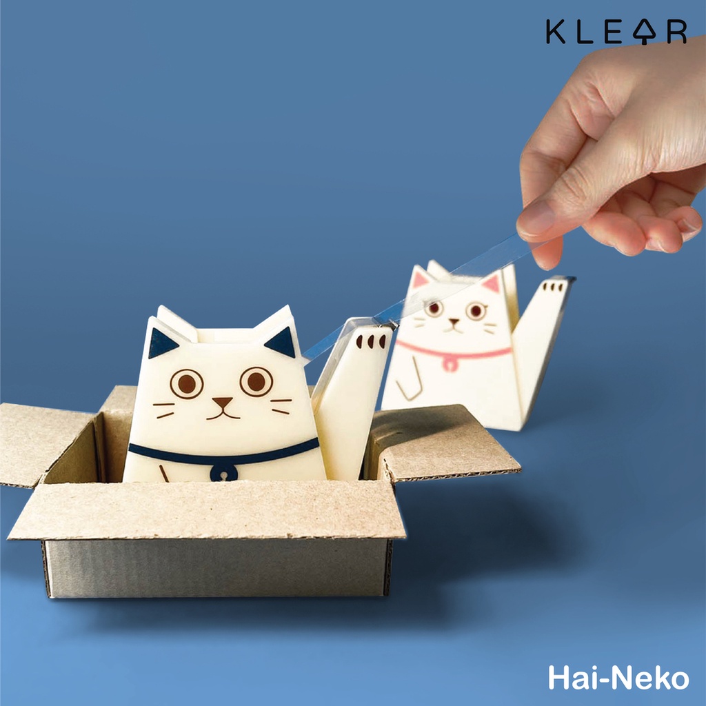 KlearObject Hai neko tape dispenser แท่นใส่สก๊อตเทป แท่นตัดเทปใส แท่นตัดสก๊อตเทป วางทับกระดาษ ...