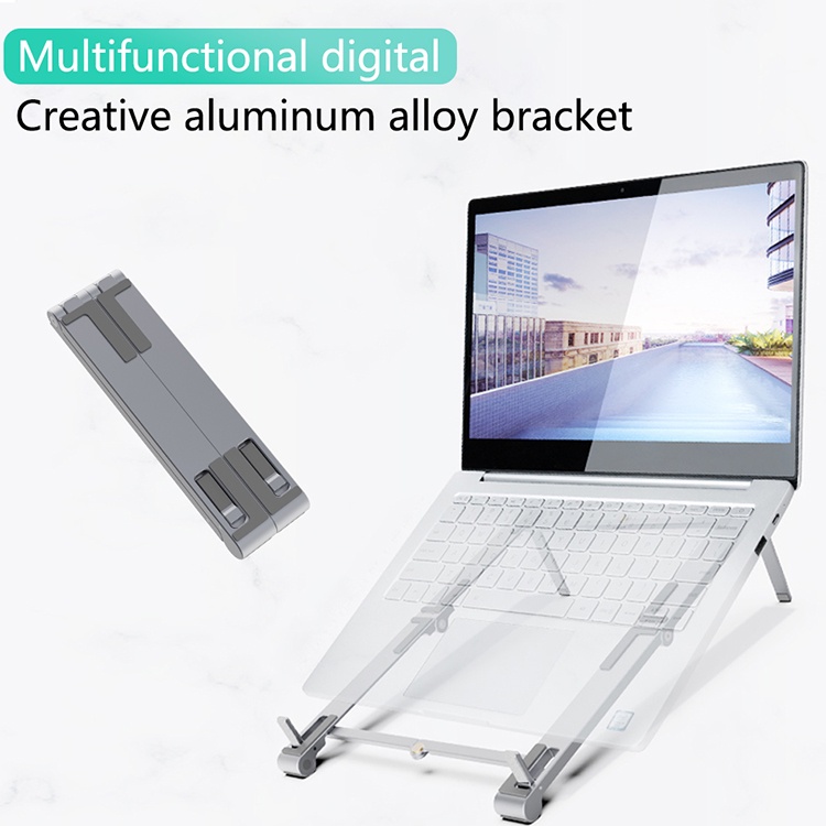 Aluminum Adjustable Laptop Stand Multi-Angle Holder Portable | Shopee ...