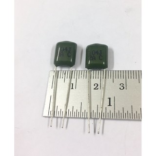 10ชิ้น 0.1UF 100V 104J 104PF 100NF J=ค่าความผิดพลาด+-5% ไมล่า ...