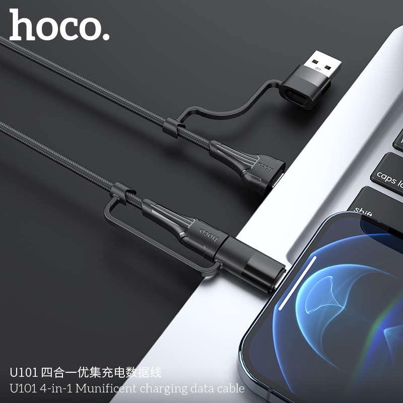 Hoco U101 สายชาร์จ4in1 ใช้ได้ทั้ง Android/for L มีทั้ง ไมโครUSB/ไทป์ซี ...