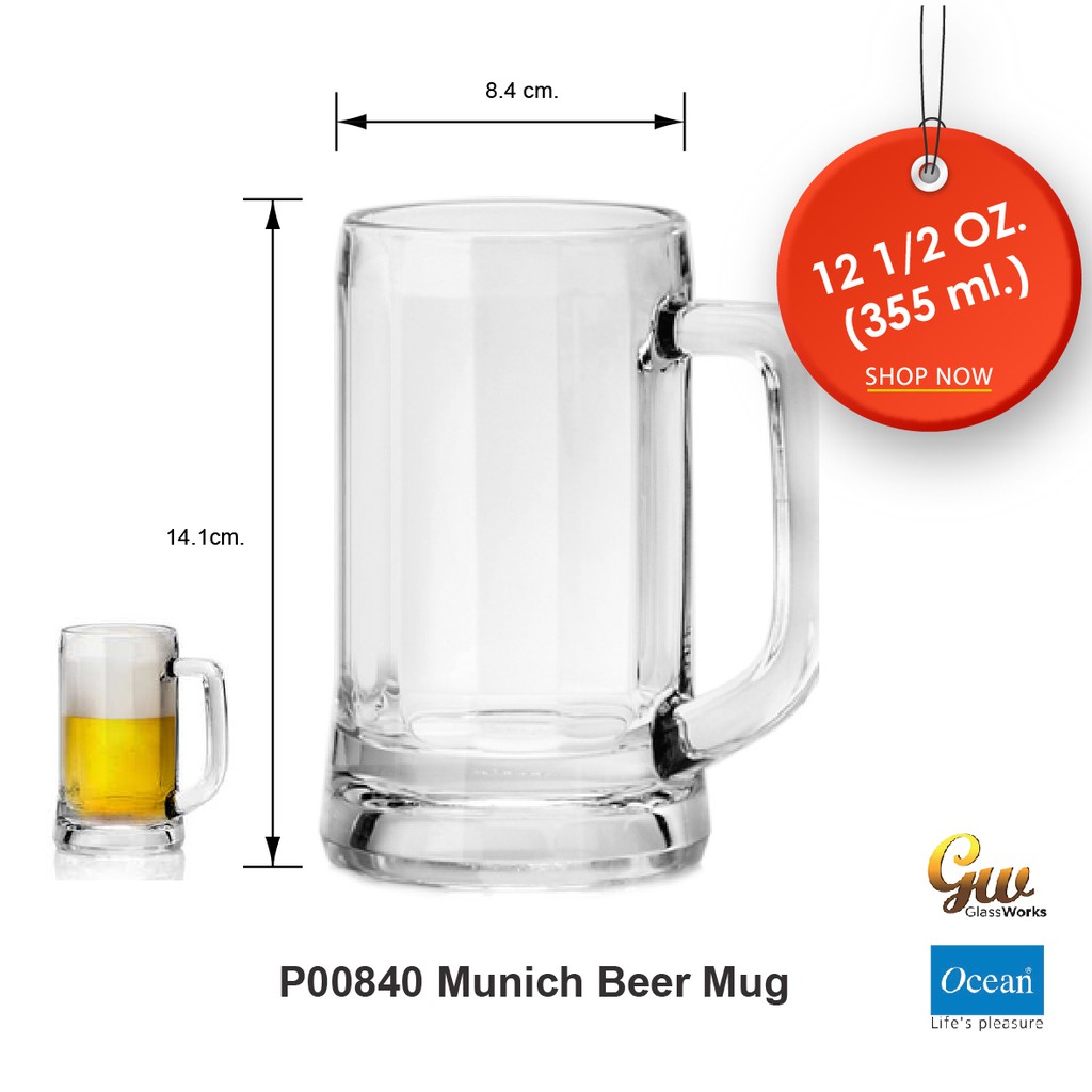 แก้วเบียร์มัค โอเชี่ยนกลาส Beer Mug Ocean Glass P00840 Munich Beer Mug ...
