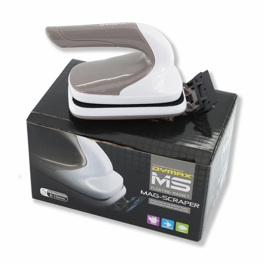 Dymax แปรงแม่เหล็กทำความสะอาดตู้ปลา แม็ค สะแคร๊ปเปอร์ Mag Scraper ขนาด S สำหรับกระจกหนา 6 - 10 ...
