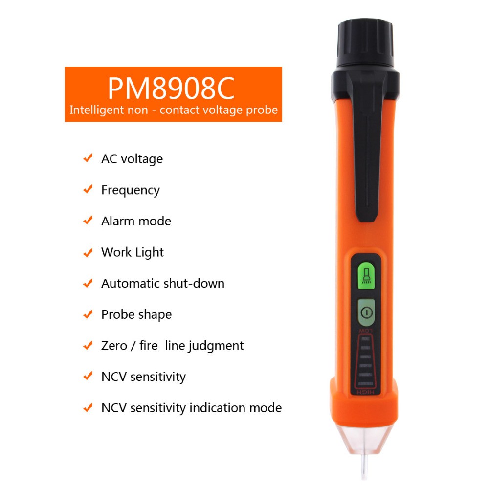 Volt Alert - ปากกาวัดไฟแบบไม่สัมผัส PEAKMETER PM8908C | Shopee Thailand