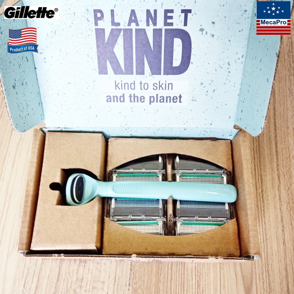Gillette® Planet KIND® Starter Kit 1 Handle + 8 Refills ชุดมีดโกน ยิล ...