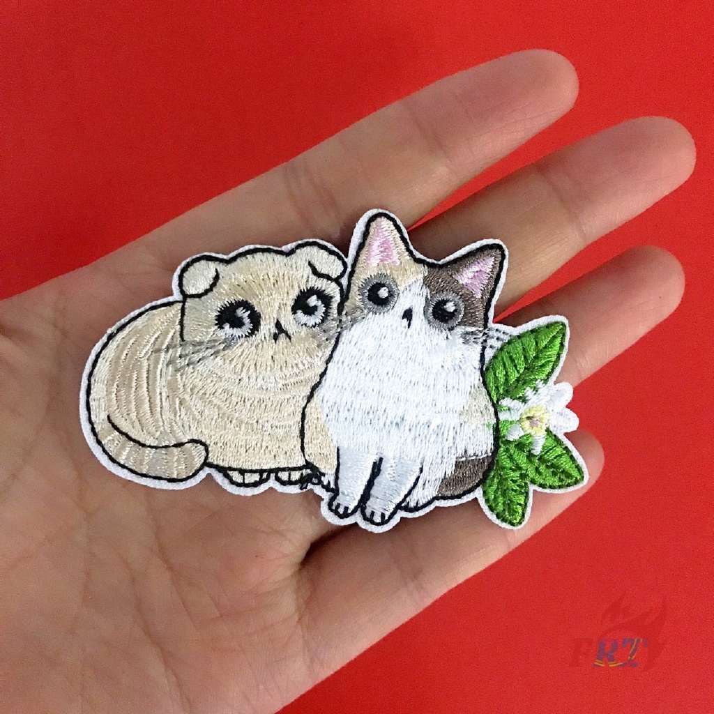 ☸ Animals - The Life of White Cat Patch ☸ 1Pc Diy Sew on Iron on Badges ...