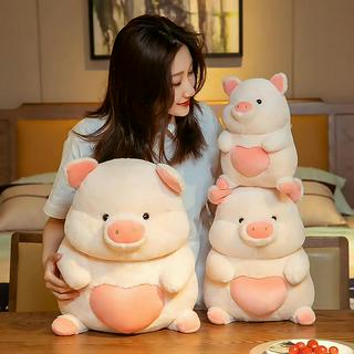 【Swoan】 20ซม ตุ๊กตาหมูอ้วนอวบ หมูหัวใจ สีชมพูหวานๆ ตุ๊กตาน่ารัก พร๊อบ ...