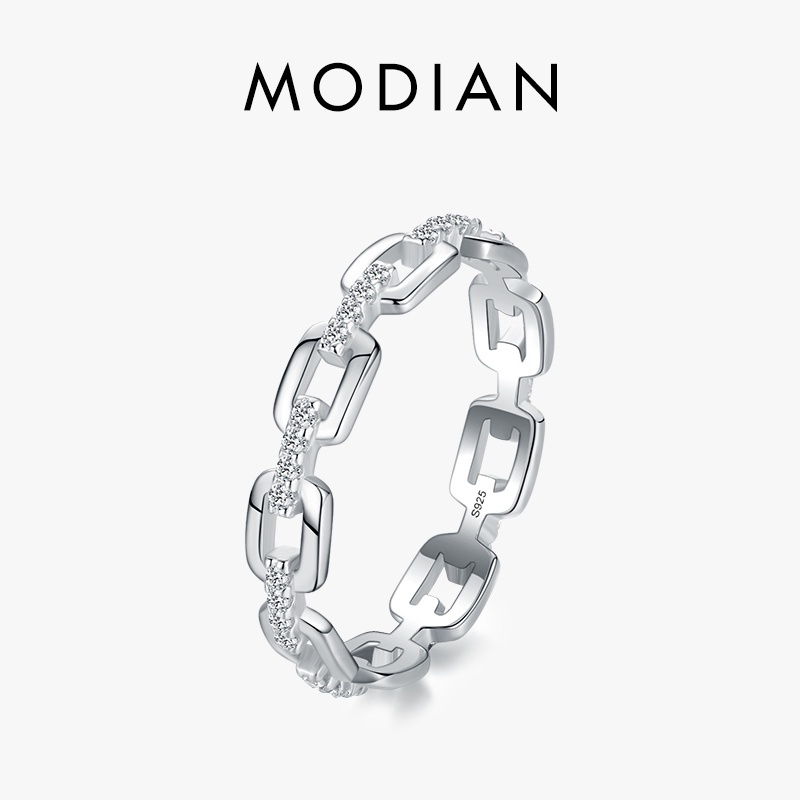 Modian แหวนเงินแท้ 925 ทรงเรขาคณิต ซ้อนกันได้ สวยหรู แฟชั่น สําหรับผู้หญิง | Shopee Thailand