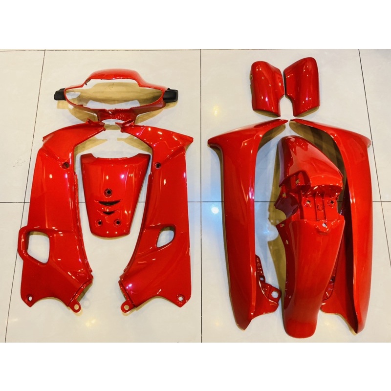 ไฟเบอร์ชุด WAVE100 รุ่นแรก(ดิส) ส่วนหน้า 9 ชิ้น สีแดง | Shopee Thailand