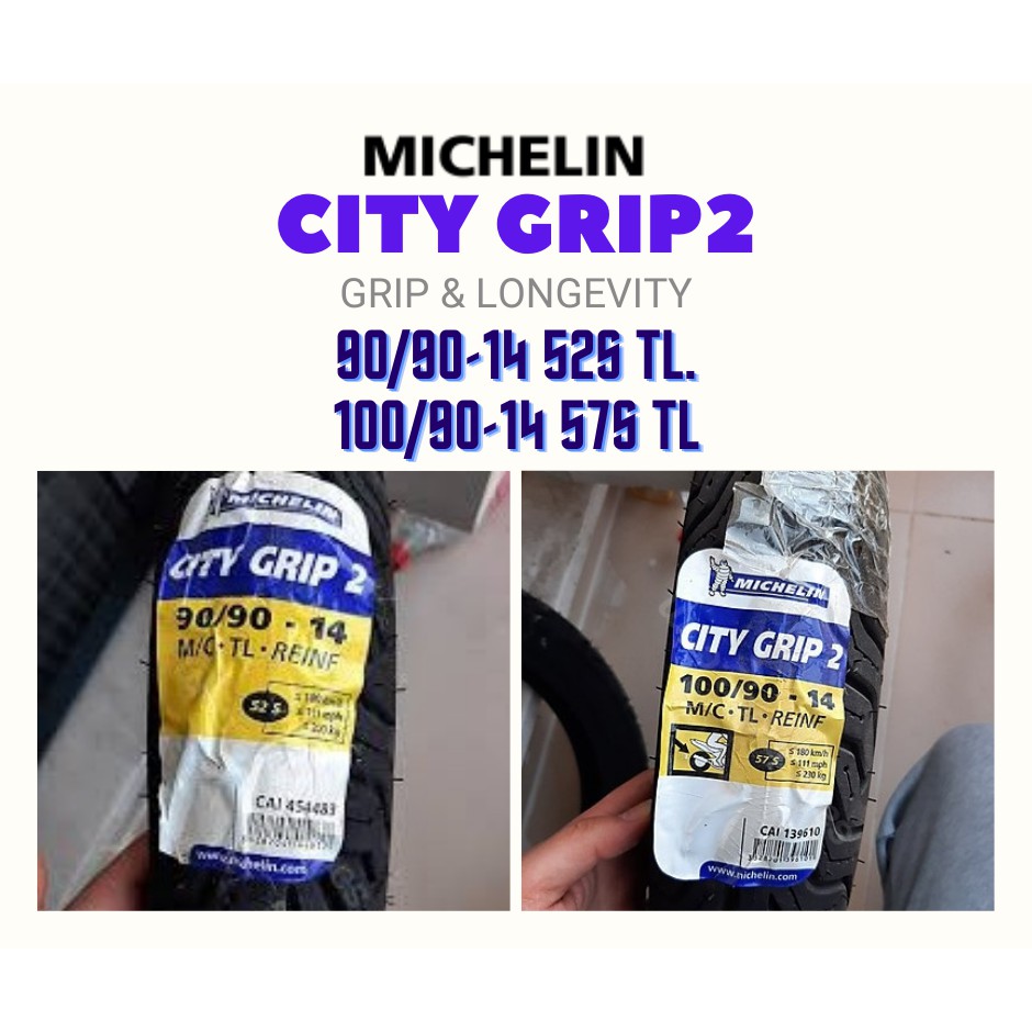 **ผ่อนได้**Michelin รุ่น City Grip2 ชุดยางมอเตอร์ไซด์ (หน้า+หลัง) ขนาด 90/90-14 TL +100/90-14 TL ...