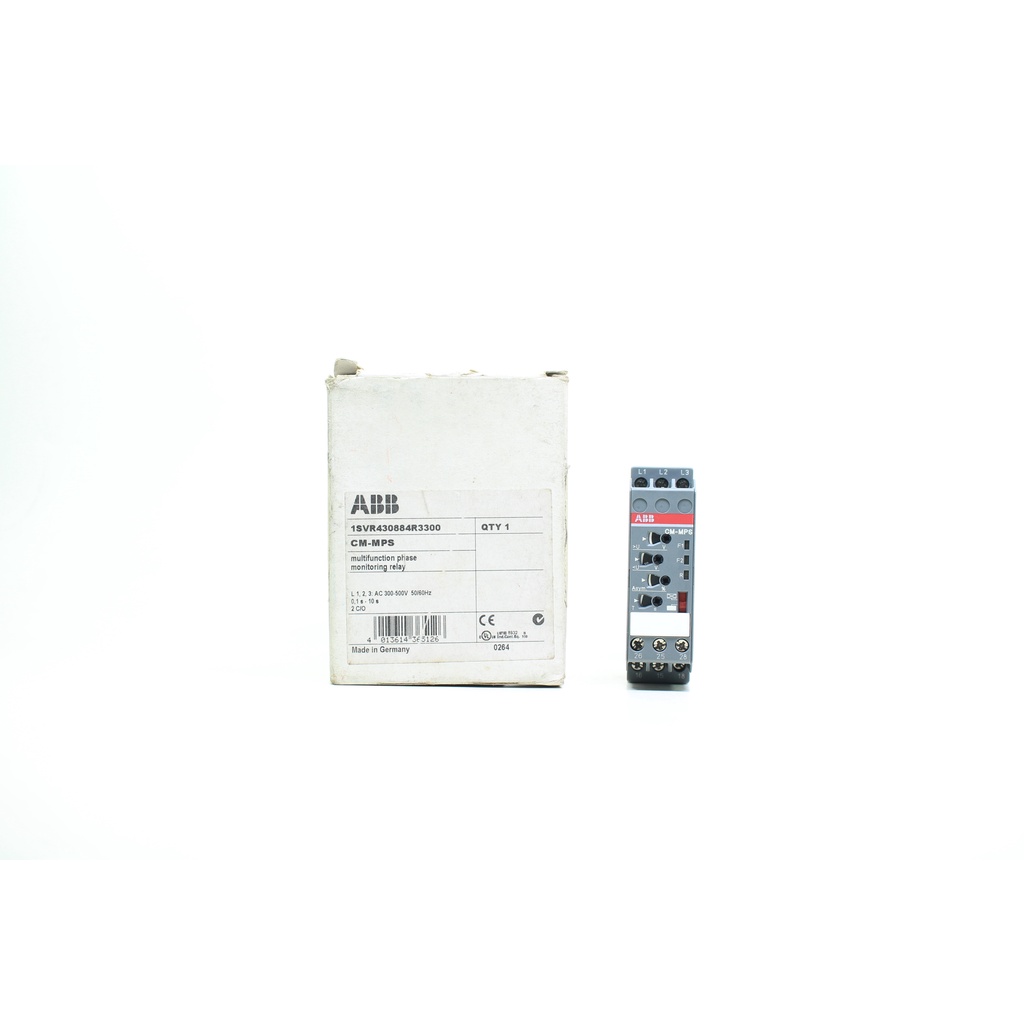CM-MPS ABB 1SVR430884R3300 ABB CM-MPS Three-phase monitoring relay 2c/o, 0.1-10s, L1-L2-L3=3x300 ...