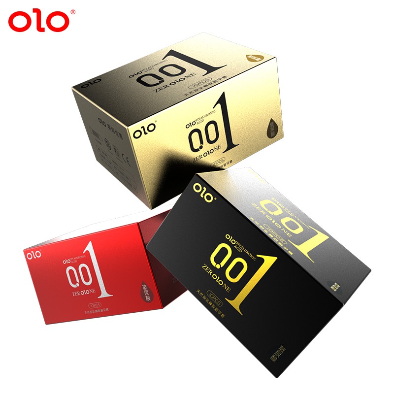 ถุงยางอนามัยบางเฉียบ 0.001 มม. Olo 001 Comdoms (10ชิ้น/1กล่อง) สารหล่อลื่นแบบธรรมชาติ สัมผัสแนบ ...