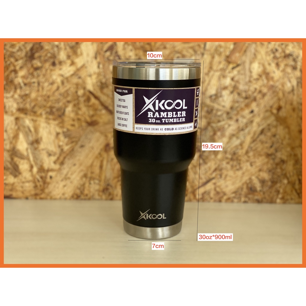 Xkool แก้วขนาด 30Oz สีพื้นเก็บอุณหภูมิความเย็น,ร้อน เป็นสแตนเลส 304 Free!!ยางลองแก้วไม่มีไอน้ำ ...