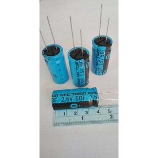 50F 2.5V(50ล้านไมโคร)Tokin JAPANซุปเปอร์แคปสีฟ้าคราม ญี่ปุ่น 18x38mm ...