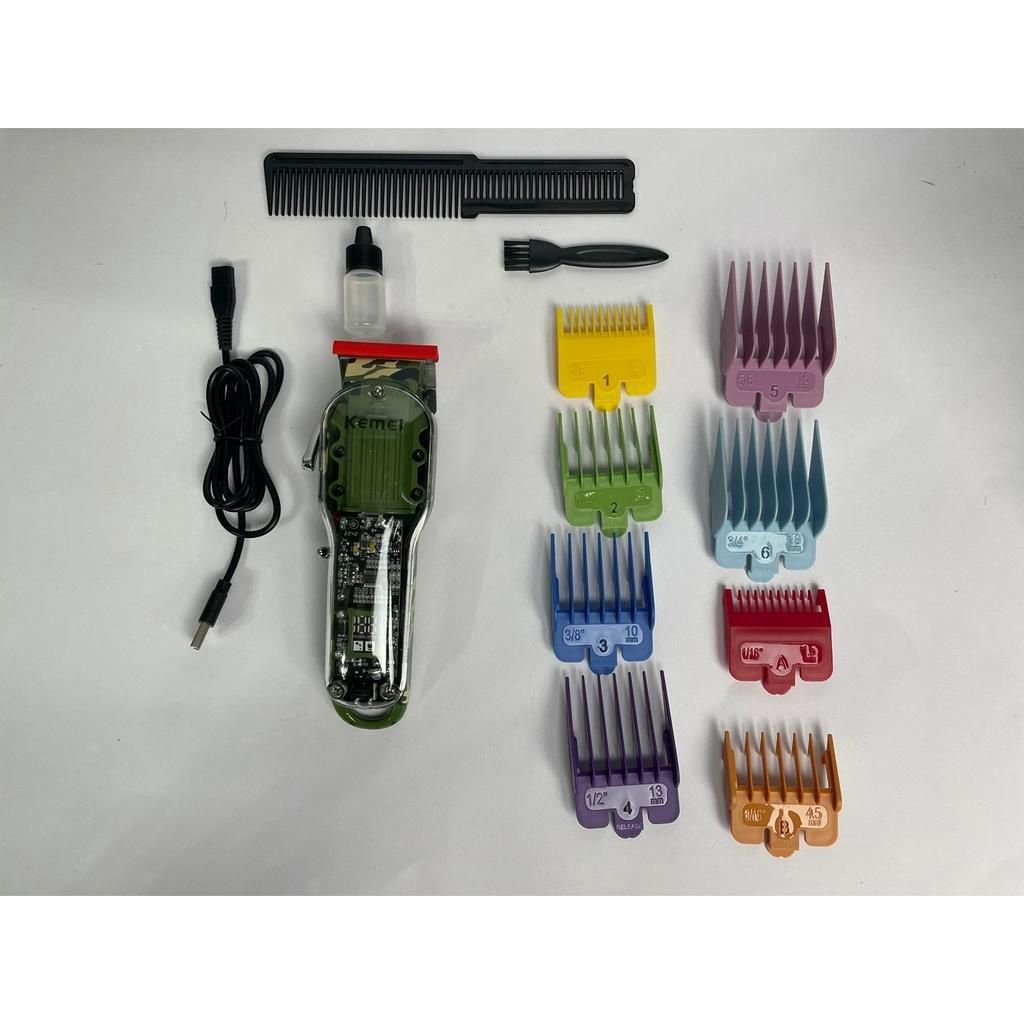 KEMEI ปัตตาเลี่ยนไฟฟ้า KM-1926,ปัตตาเลี่ยนผู้ชาย LED ใสคุณภาพทหาร USB | Shopee Thailand