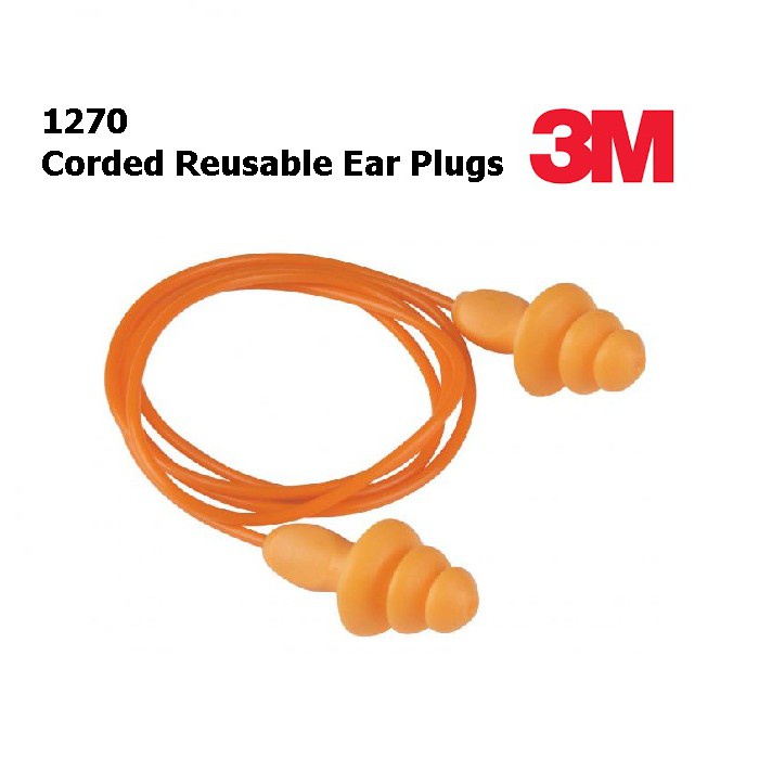 3M 1270 ปลั๊กอุดหู (Ear Plugs) มีสาย NRR 24dB | Shopee Thailand