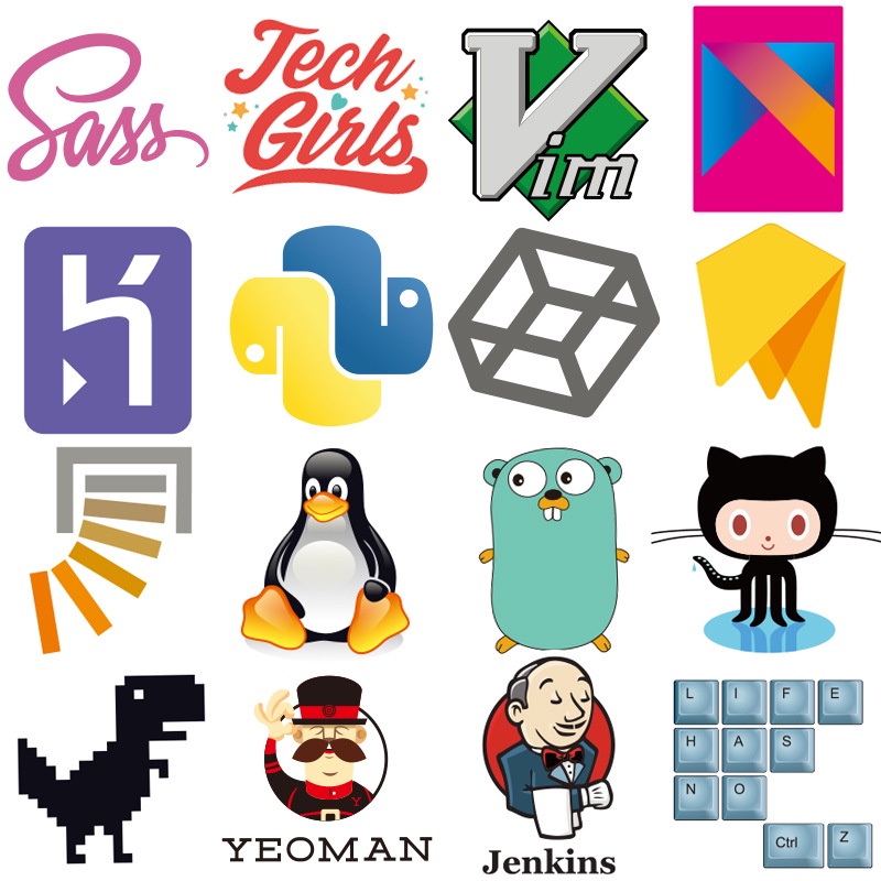 สติ๊กเกอร์ โปรแกรมเมอร์ 108 PCS Programming Sticker Developer Programs Data Computer Sticker DIY ...
