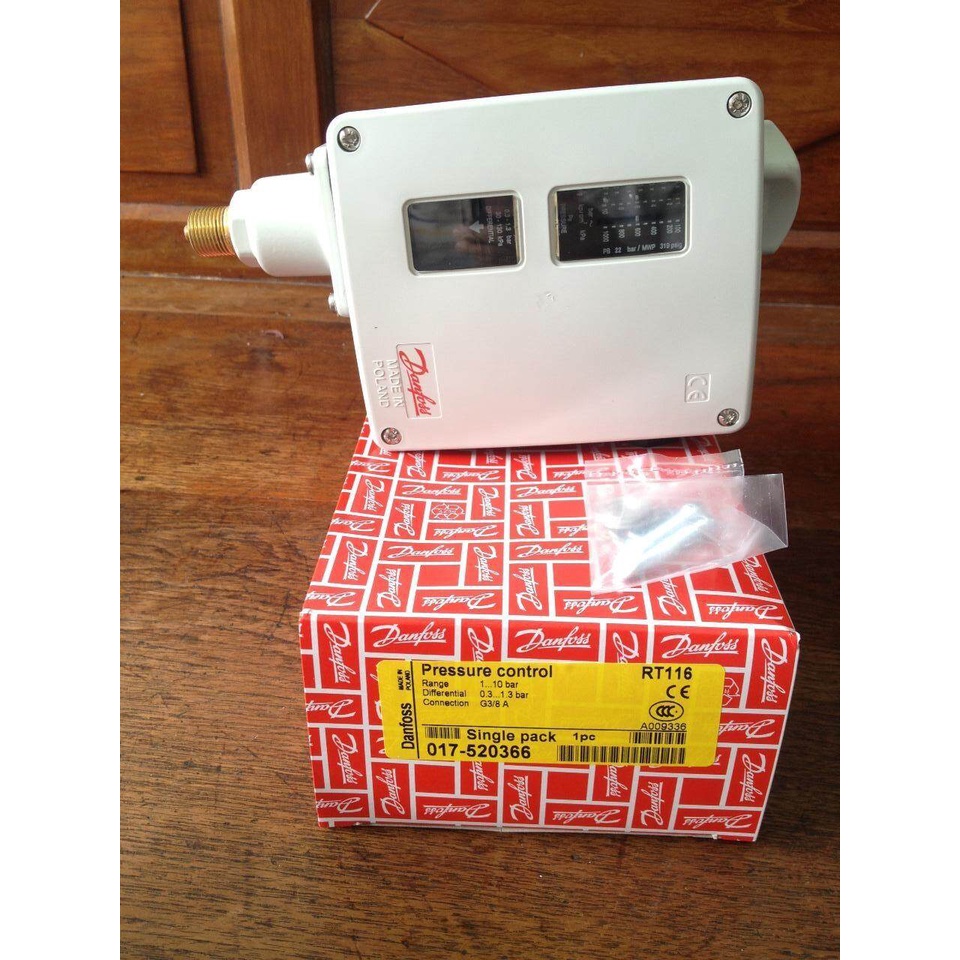 Danfoss RT 116 Pressure Switch เพรสเชอร์สวิตช์ ช่วงการควบคุม 1 ถึง 10 บาร์ แบบ AUTO | Shopee ...