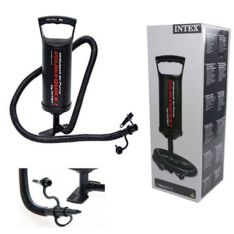 Intex Hi-Output Air Pump Double Quick 1 ที่สูบลมมือ แบบพกพา มีหัว 3ขนาด ...