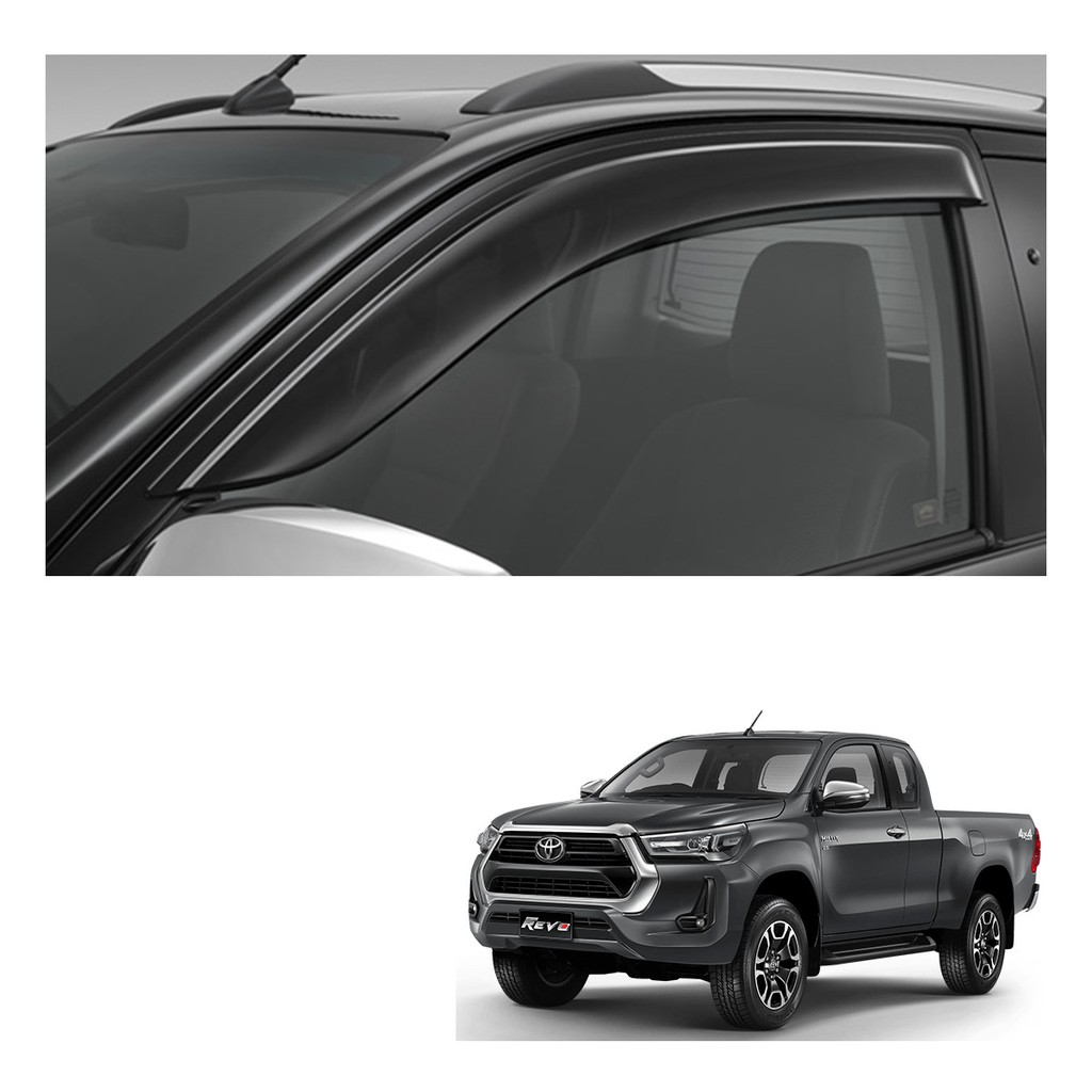 กันสาดข้าง แผงบังแดดข้าง C-CAB 2 ชิ้น สีดำ สำหรับ Toyota Hilux Revo ...