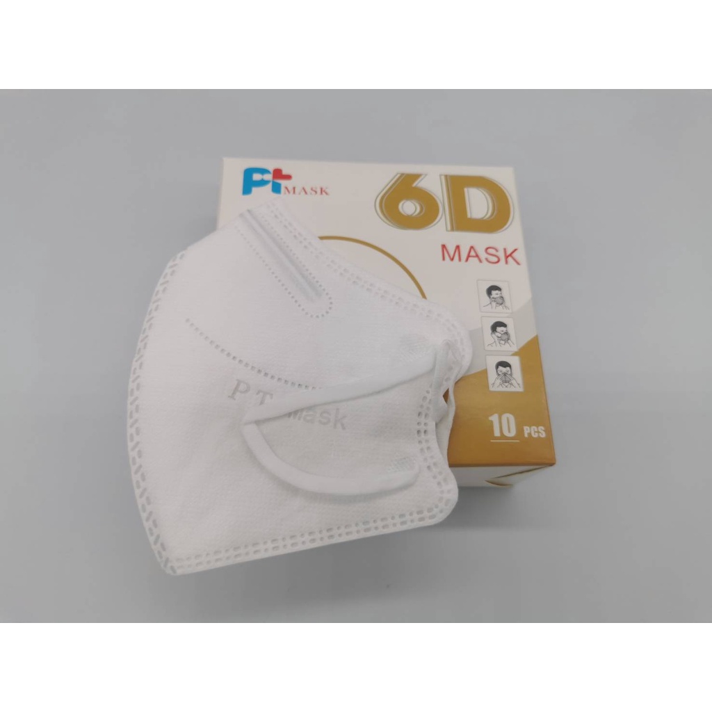 หน้ากากอนามัย 6D PT-MASK 1กล่อง 10 ชิ้น งาน5ชั้น มีกรองงานเวียดนาม ของ ...
