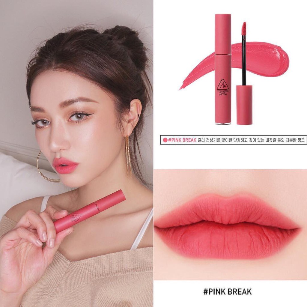 3CE stylenanda VELVET LIP TINT #pink break | Shopee Thailand