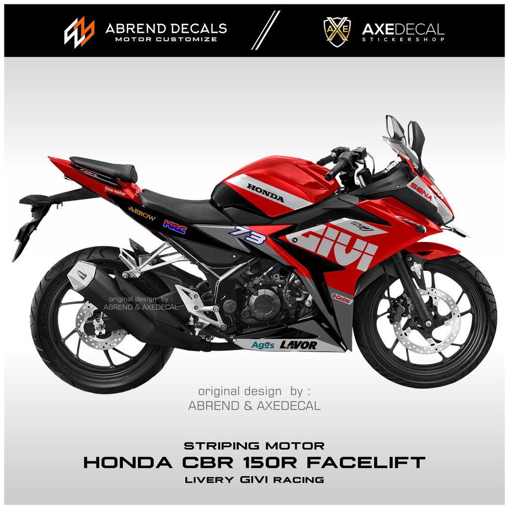 สติกเกอร์ติดตกแต่งรถจักรยานยนต์ CBR 250 R FACELIFT LIVERY GIVI RACING ...
