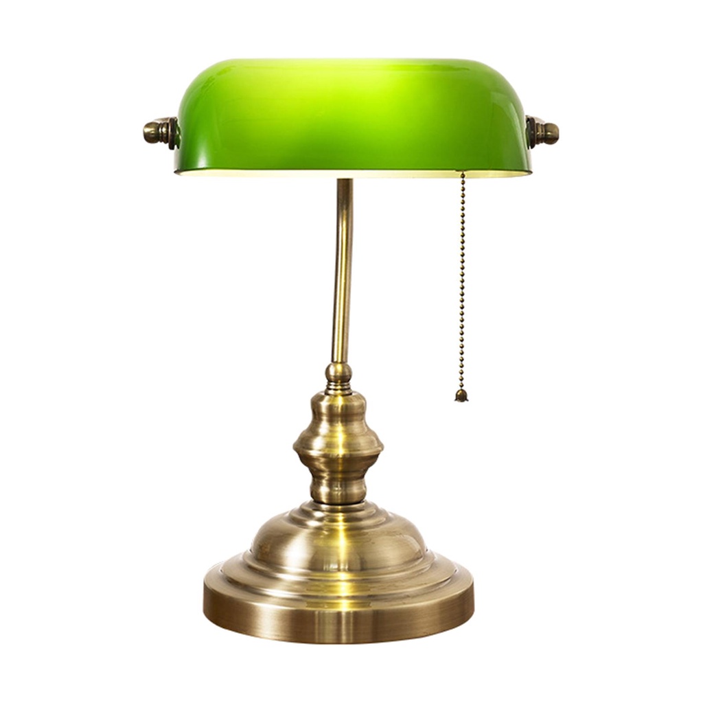 Bankers Lamp Plug in Fixture with Pull Chain Switch for Library Bedroom ...