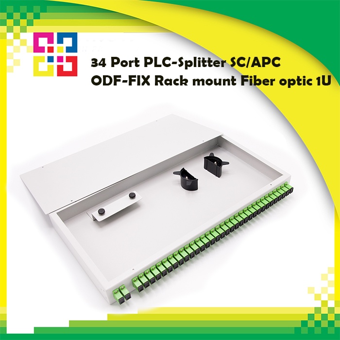 34 Port PLC-Splitter SC ODF-FIX Rack mount Fiber optic 1U (Complete set ...