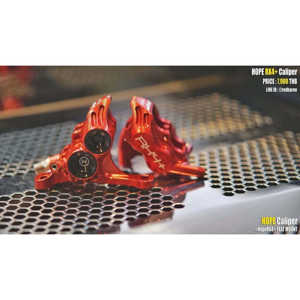 คาลิปเปอร์เบรค HOPE RX4+ Caliper Flat mount 4/4 Port Shimano หรือ Sram ...