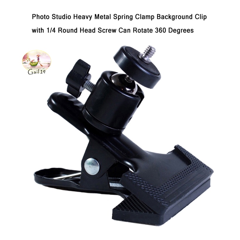 Photo Studio Heavy Metal Spring Clamp Background Clip with 1/4 inch ...