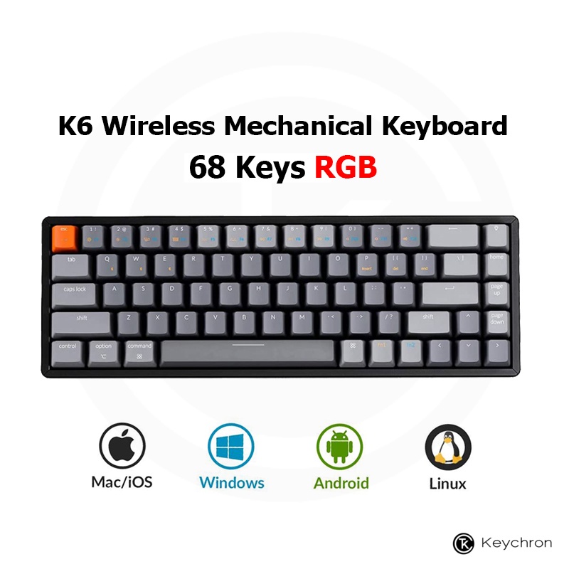 Keychron K6 Wireless Mechanical Keyboard | Shopee Thailand