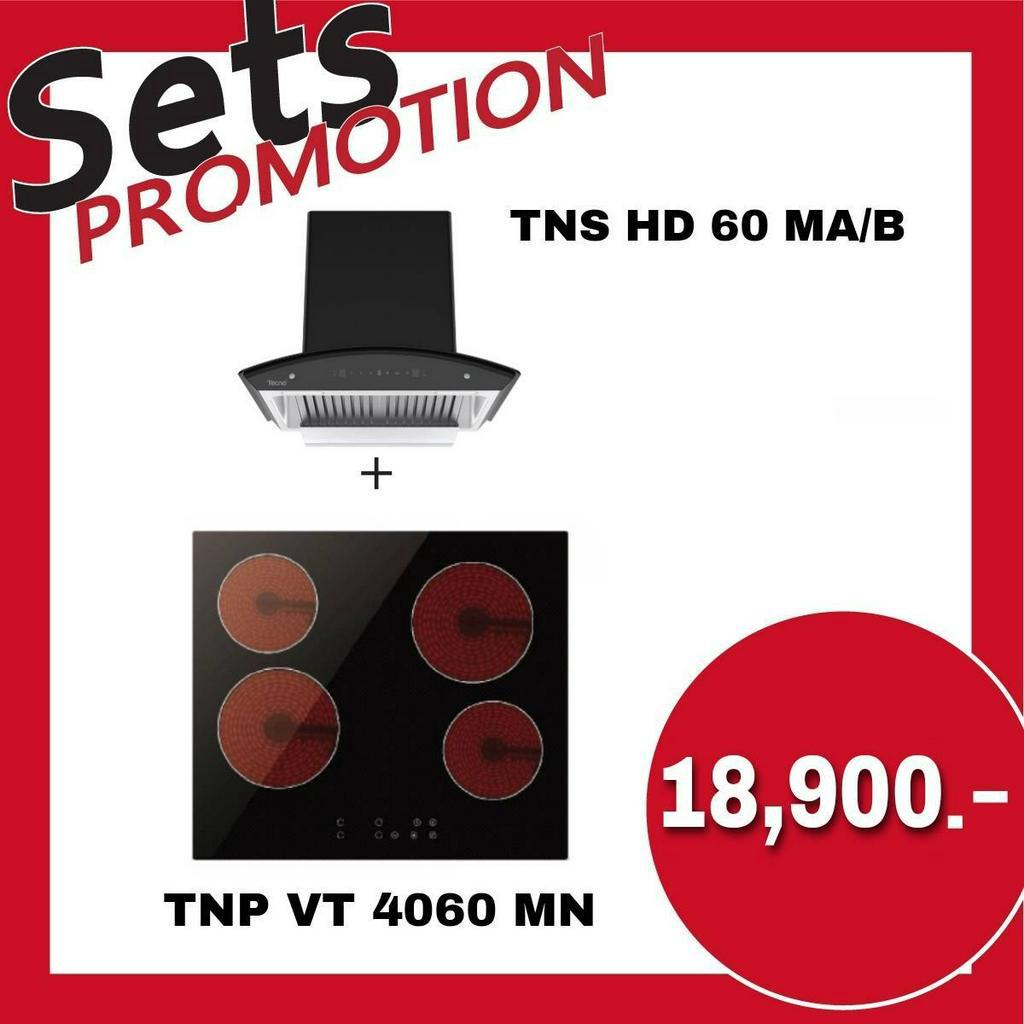 TECNOPLUS ชุด Set เครื่องดูดควันและเตาเซรามิคไฟฟ้า รุ่น TNS HD 60 MA/B+TNP VT 4060 MN | Shopee ...