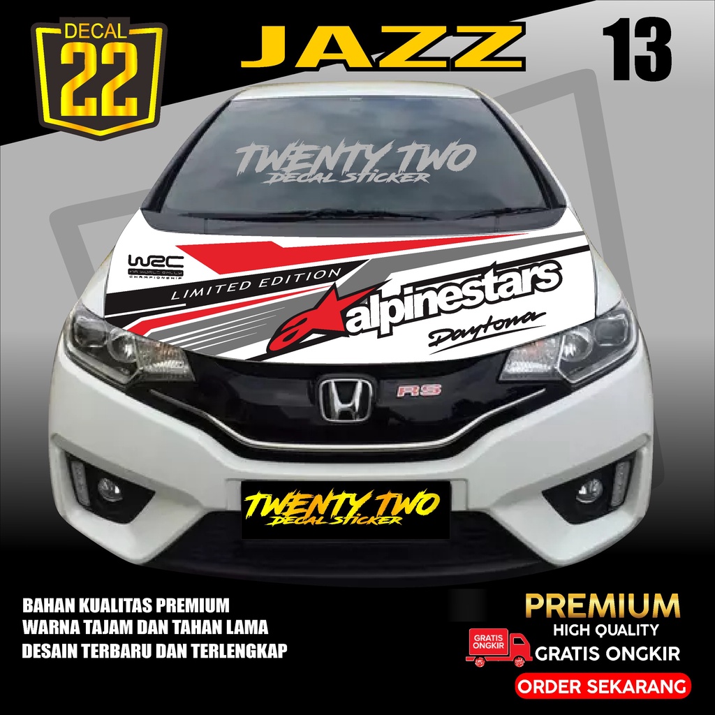 Mesin Honda JAZZ ENGINE HOOD DECAL STICKER ALL TYPES CODE 13 TWO TWO ...