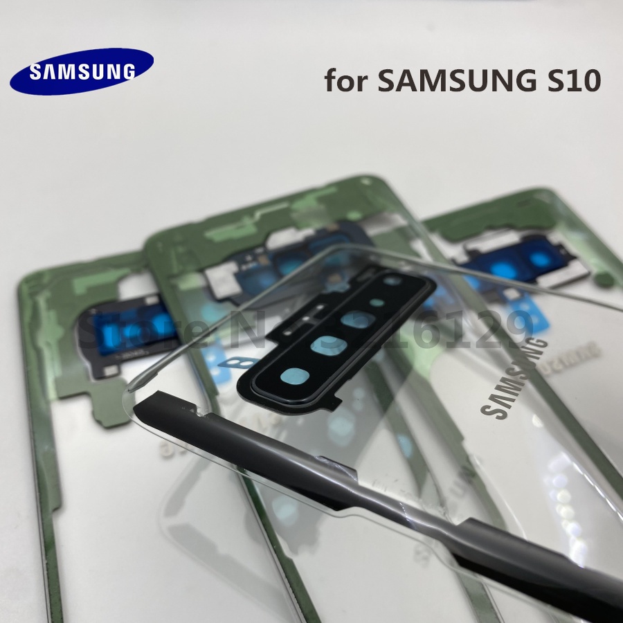 ฝาครอบแบตเตอรี่ กระจกใส สําหรับ SAMSUNG Galaxy S7 edge S8 S9 note 8 note 9 note10 S10E S10+PLUS ...