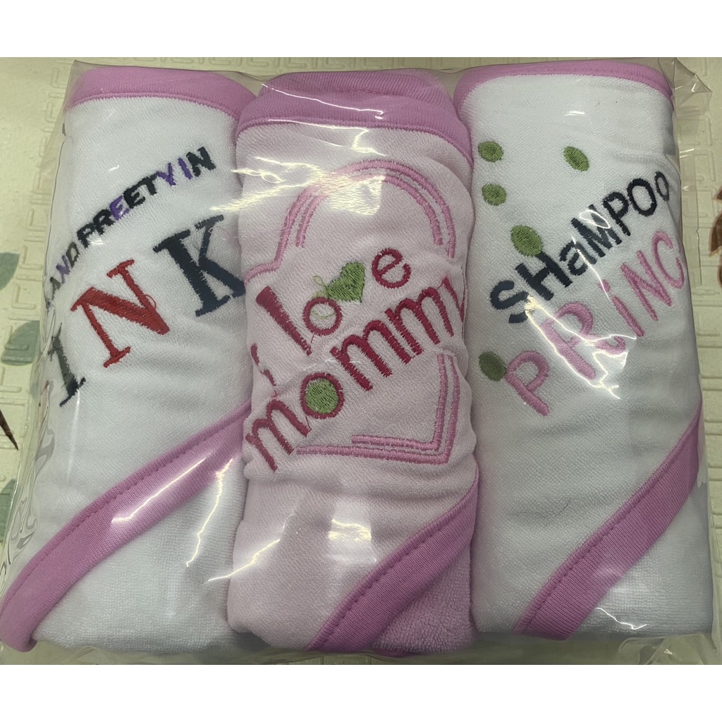 C0010 ผ้าขนหนูห่อตัวเด็กแรกเกิด แพ็ค 3 ชิ้น | Shopee Thailand
