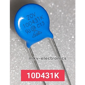 (2ตัว) 10D431K วาริสเตอร์ VARISTOR ป้องกันไฟเกิน ขนาด10มิลลิเมตร (รหัส ...